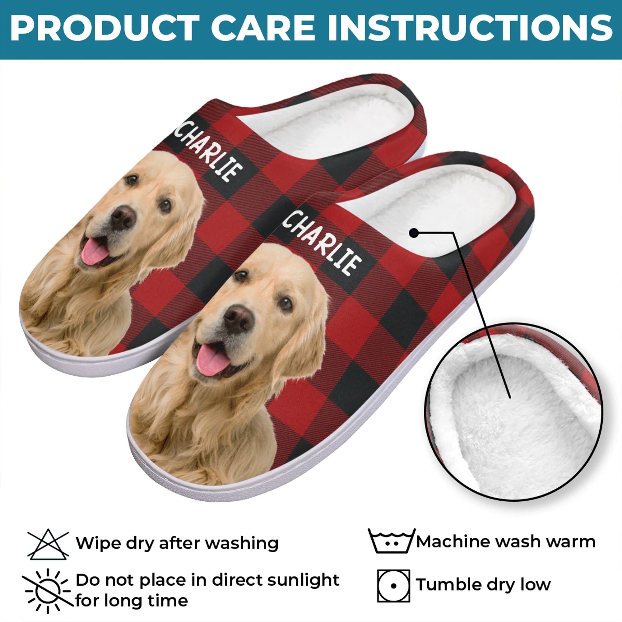Custom Photo Fluffy Slippers - Personalized Birthday Gifts For Dog Cat ...